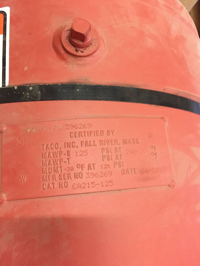 NEW TACO 125PSI Expansion tank — Collicutt Equipment